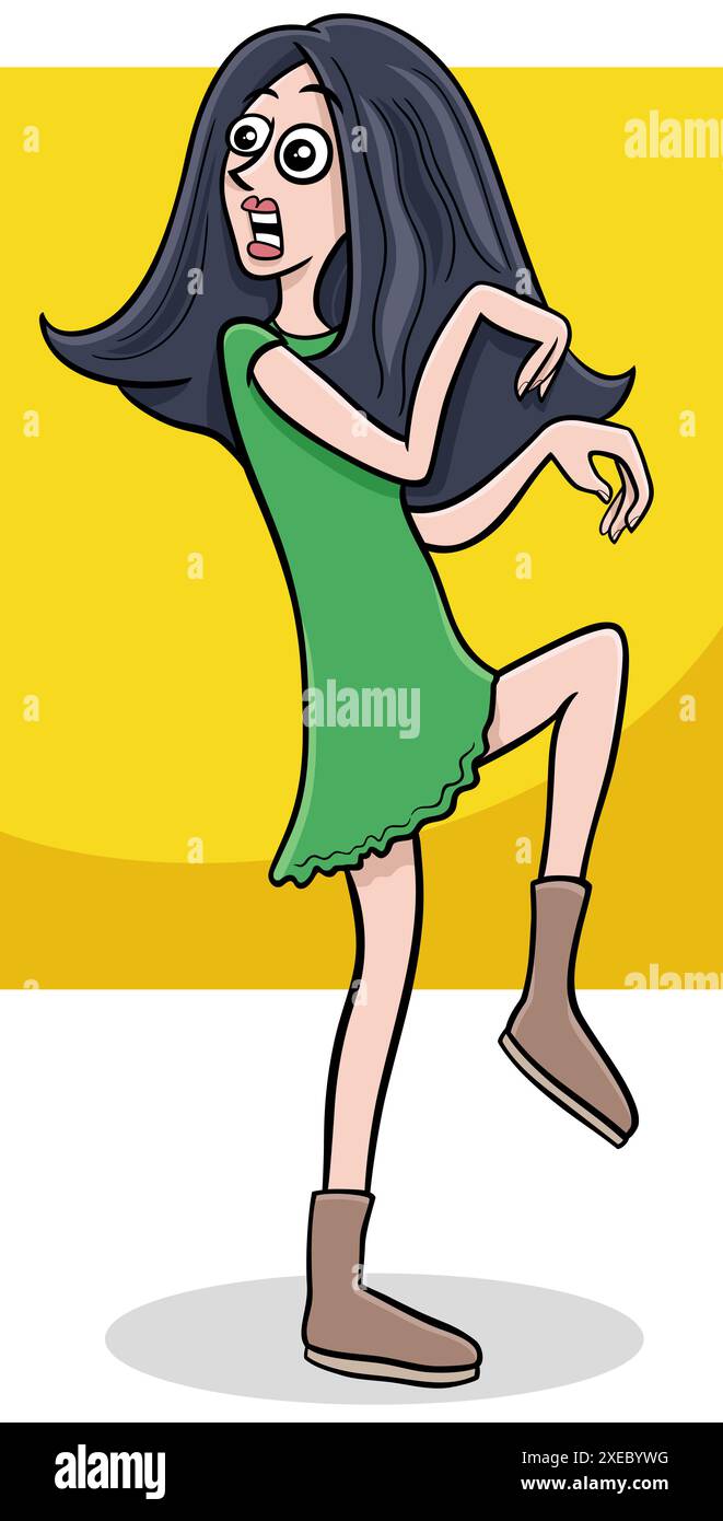 Cartoon girl scared hi-res stock photography and images - Alamy