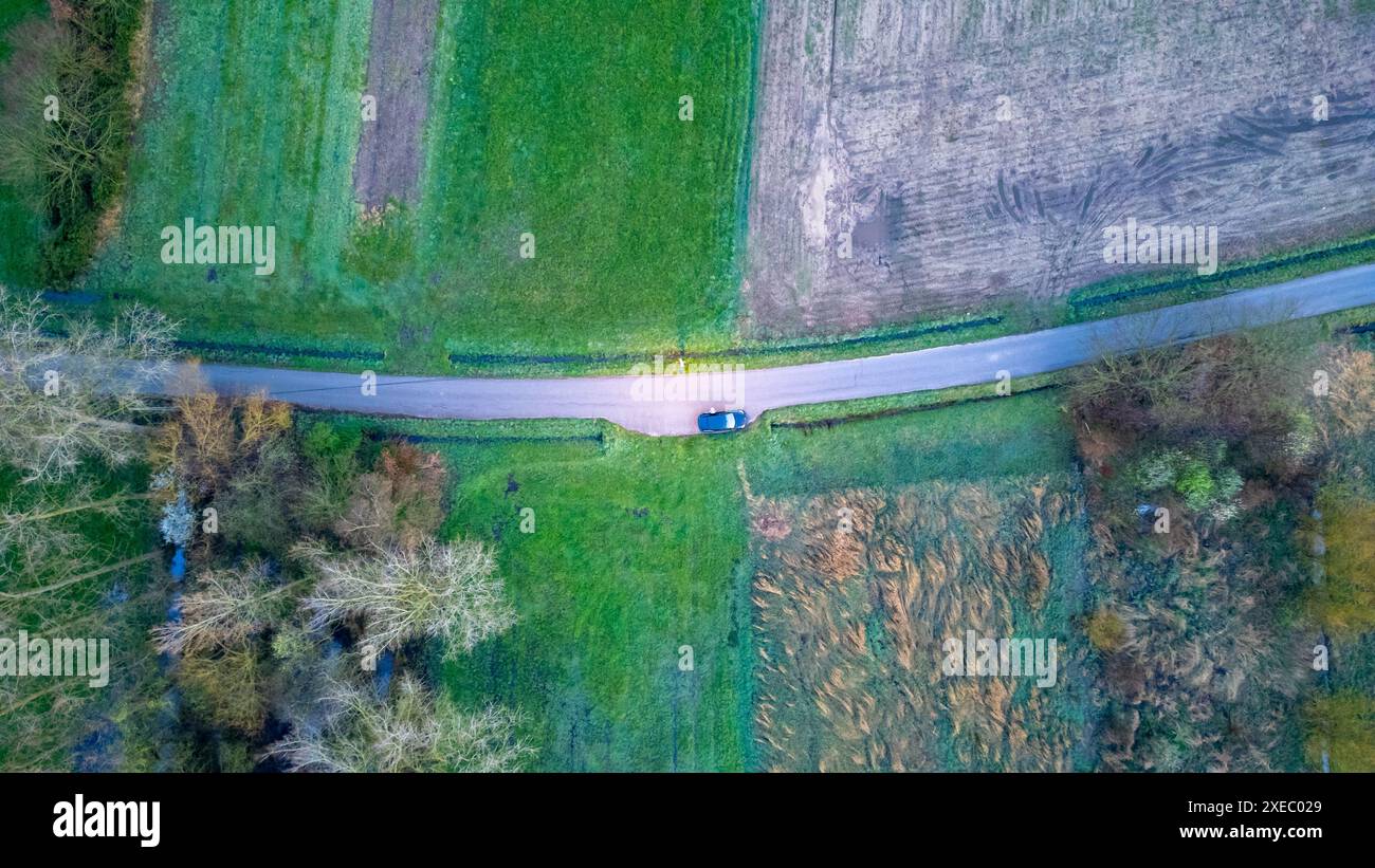 Overhead shot countryside road hi-res stock photography and images - Alamy