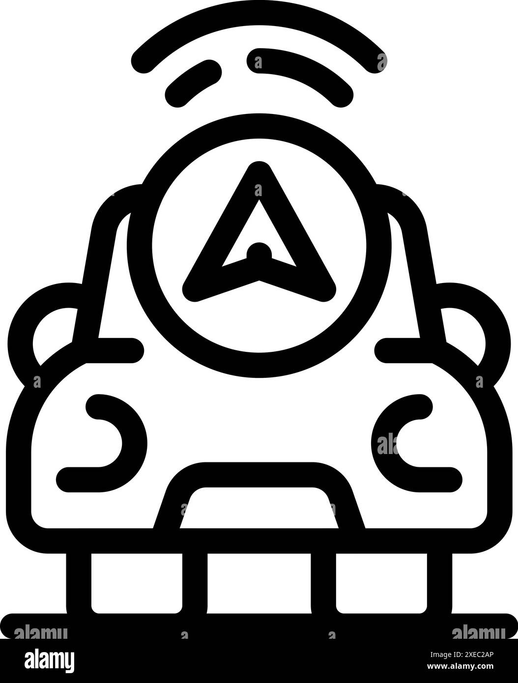 Smart car is sending a location signal using a gps navigation system ...