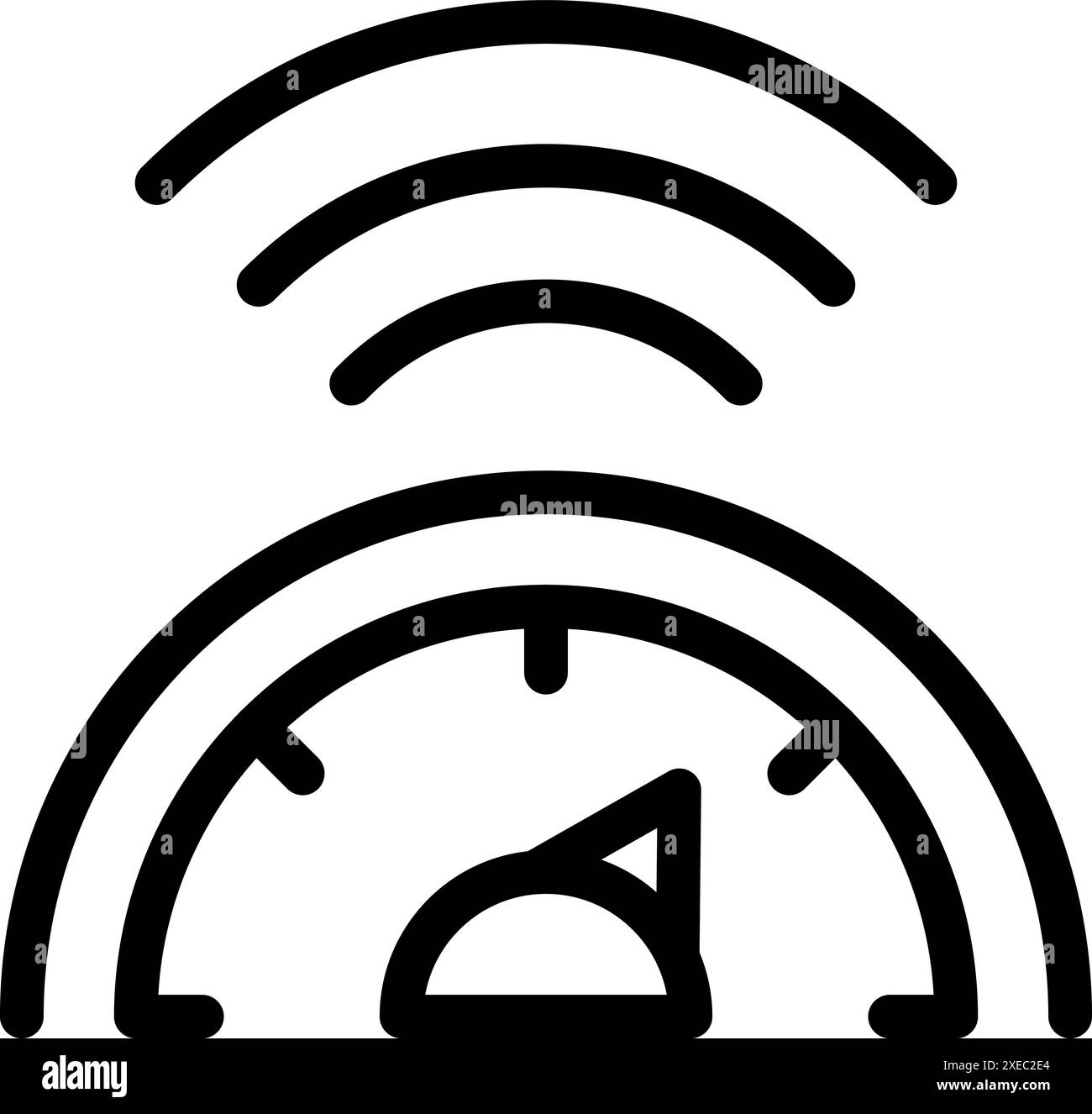 Speedometer showing wifi signal strength for fast internet connection ...