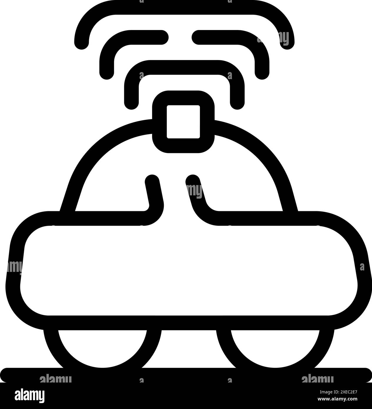 Self driving autonomous car icon showing driverless vehicle using ... Self driving autonomous car icon showing driverless vehicle using ...