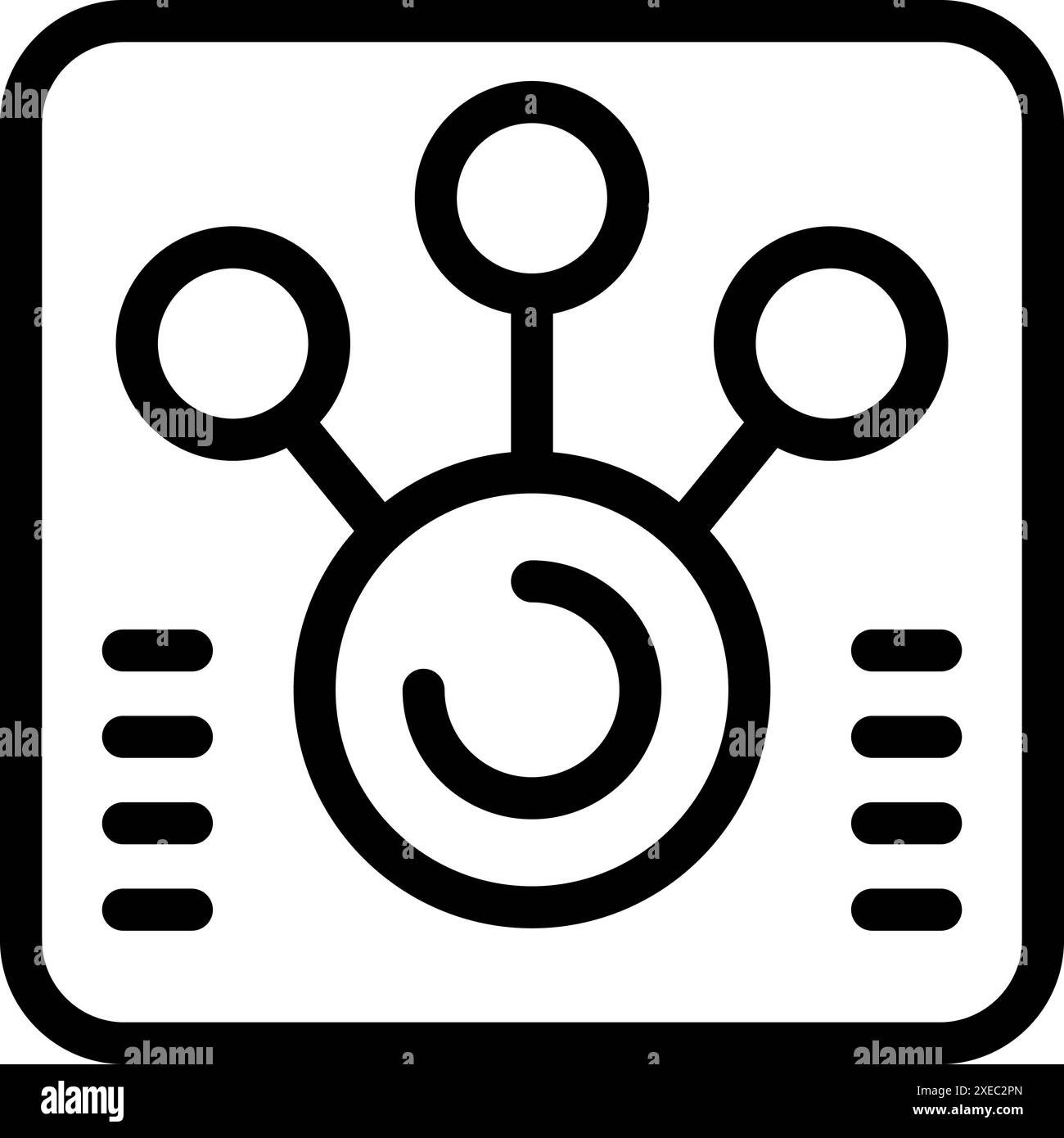 Icon depicting a digital marketing strategy with a central hub and ...