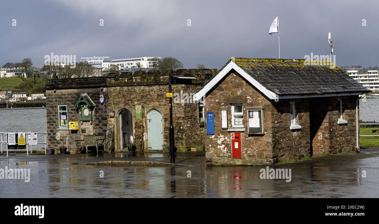 Passenger waiting room and booking office at the ferry crossing ...
