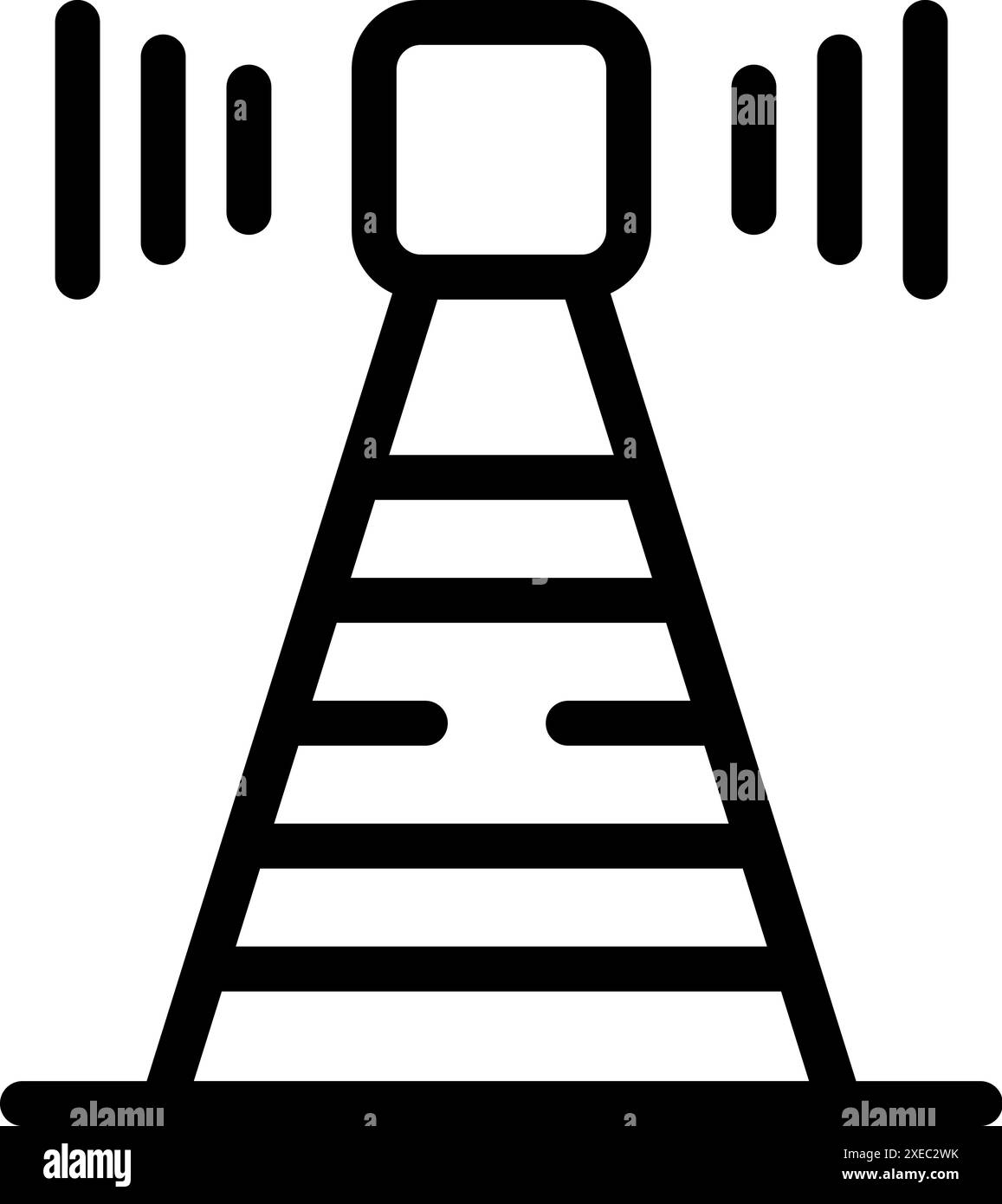 Simple line art illustration of a radio tower transmitting signals Stock Vector Image & Art - Alamy