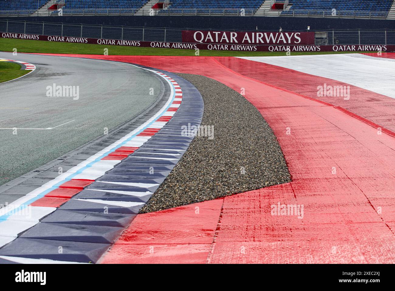 New gravel trap kerb for track limits during the Formula 1 Qatar ...