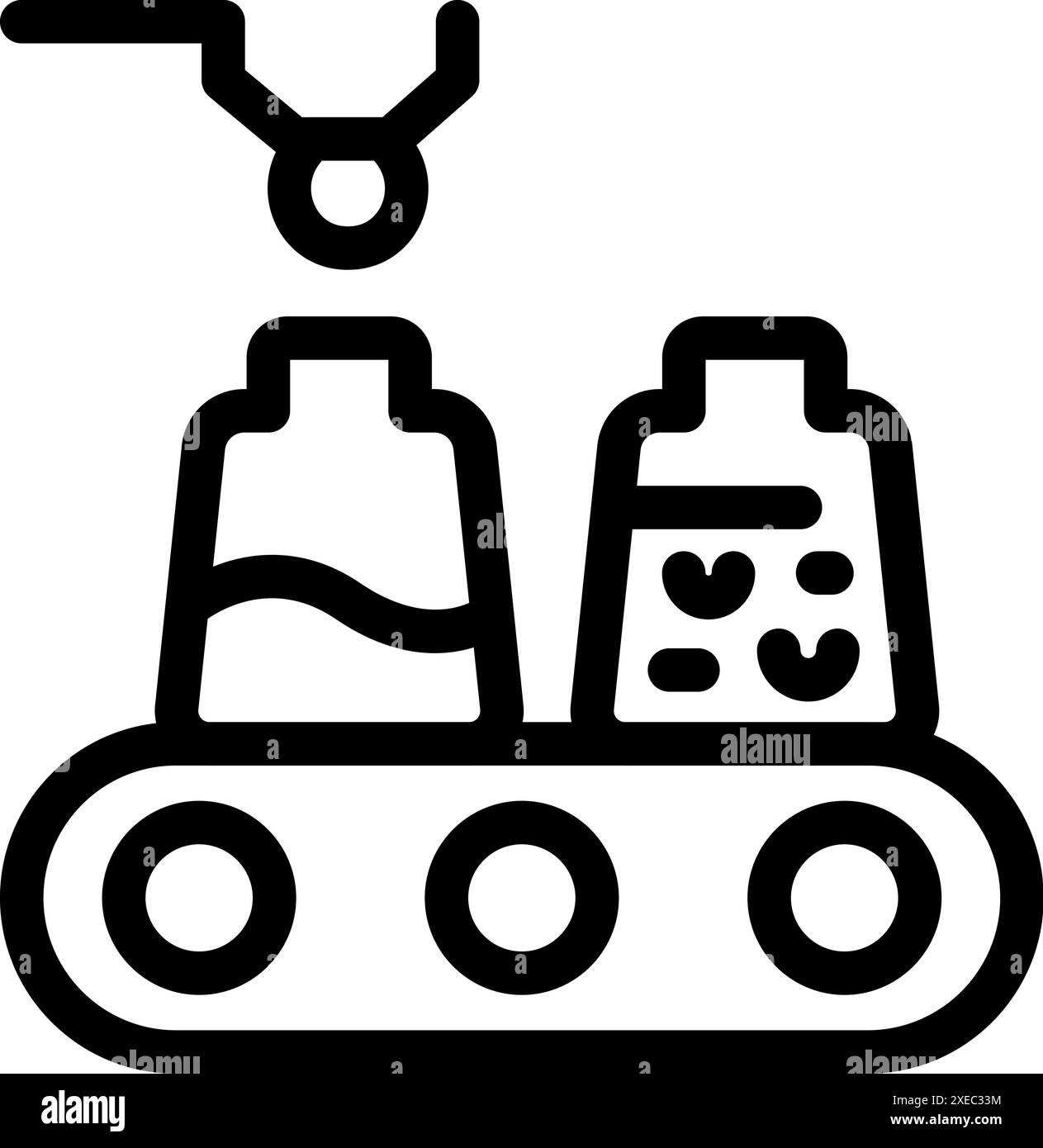 Manufacturing process concept with robotic arm working on an assembly ...
