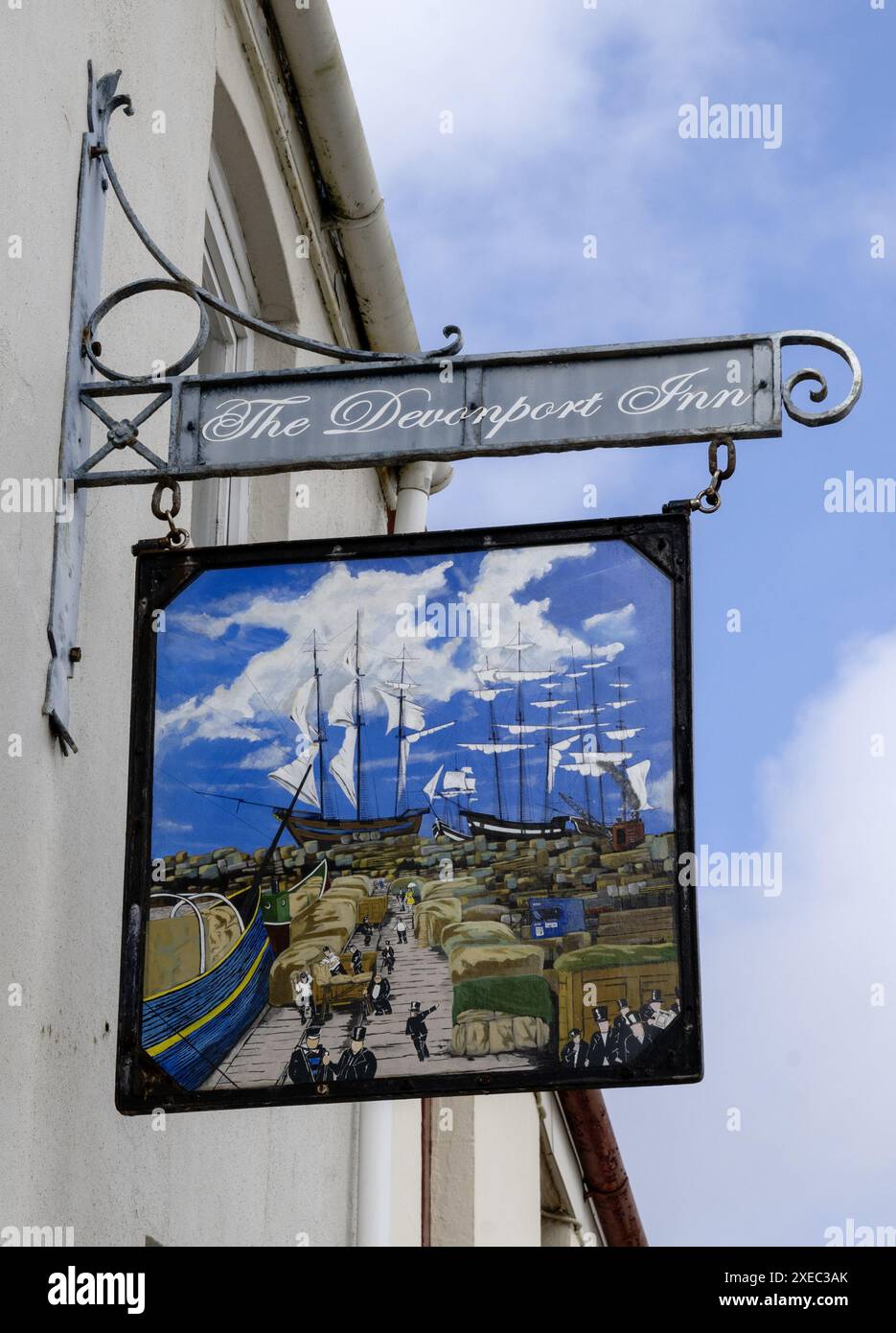Traditional hanging pub sign at The Devonport Inn - public house - The ...