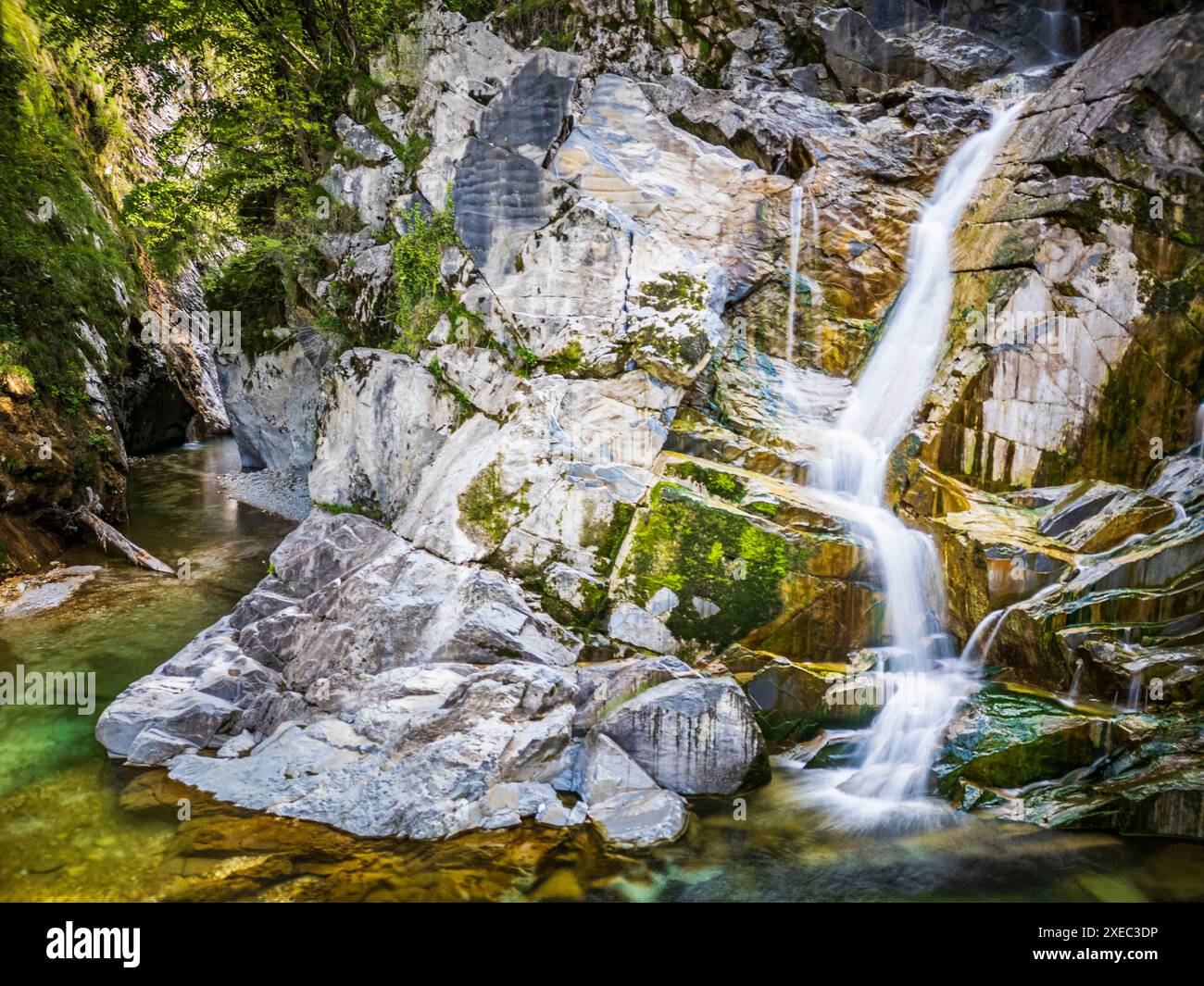 Waterfall and dam in the Julian Prealps. Crosis, pearl of Tarcento ...