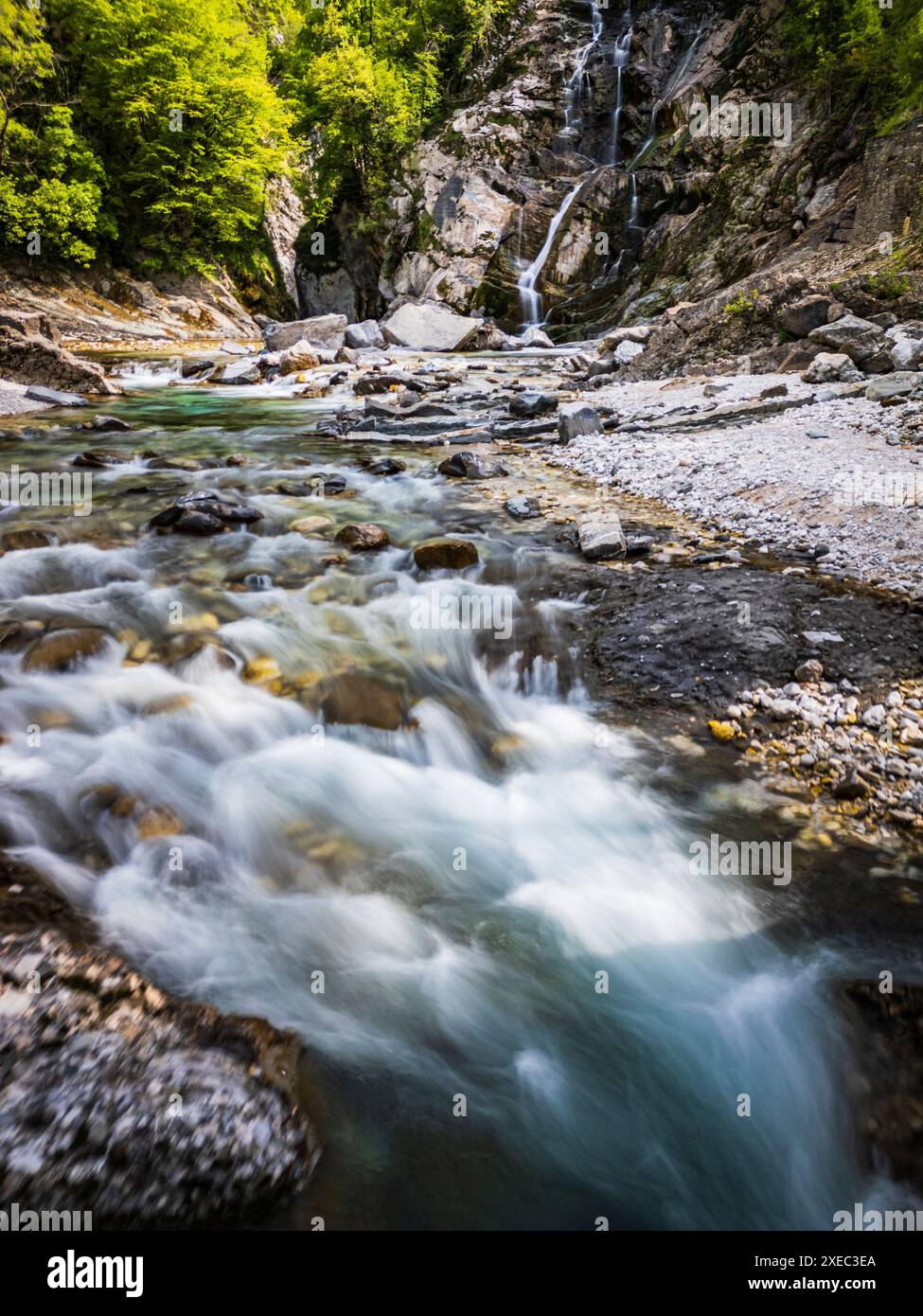 Waterfall and dam in the Julian Prealps. Crosis, pearl of Tarcento ...