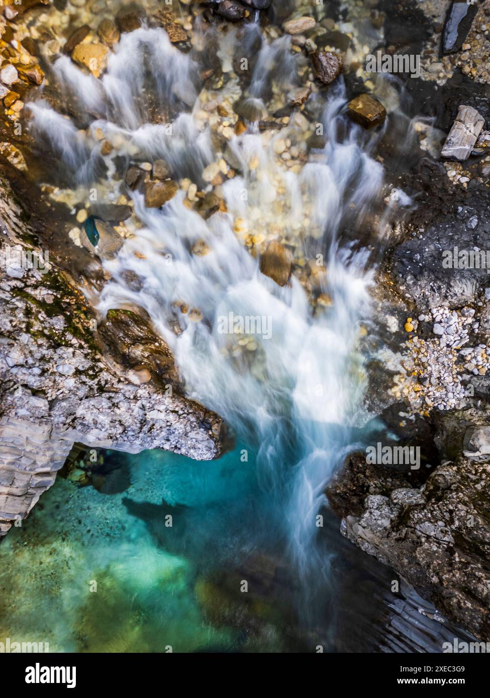 Waterfall and dam in the Julian Prealps. Crosis, pearl of Tarcento ...