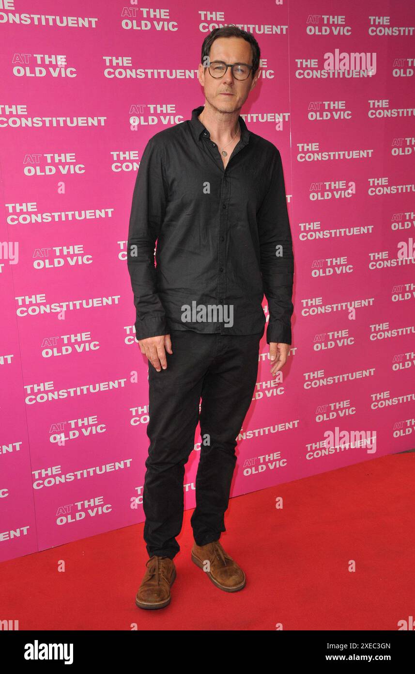 Andrew Knott at the "The Constituent" play press night, The Old Vic ...