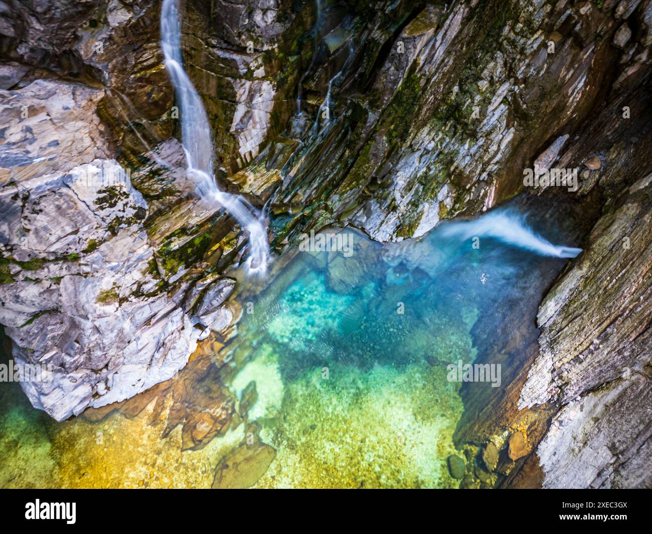Waterfall and dam in the Julian Prealps. Crosis, pearl of Tarcento ...
