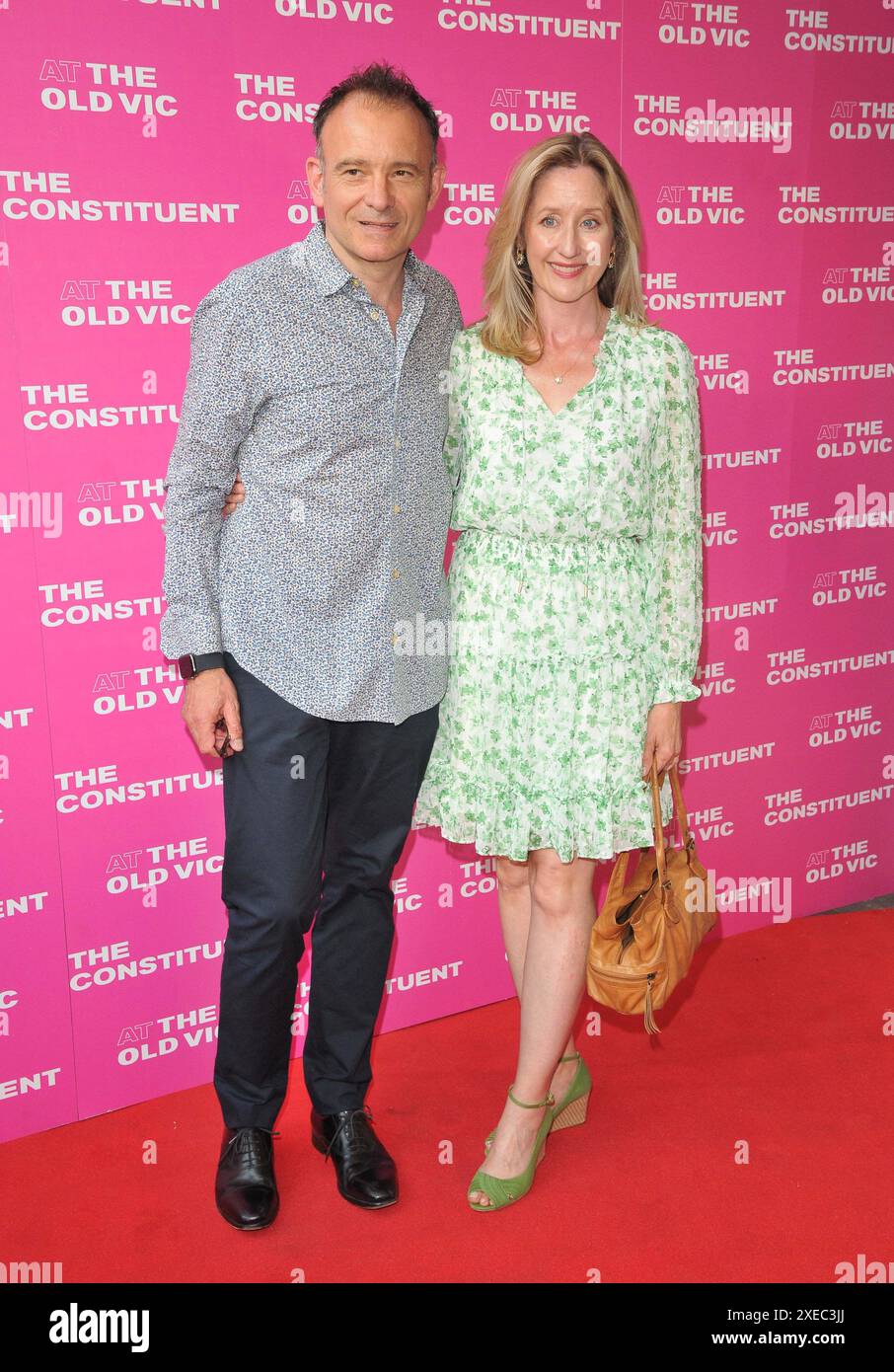 Matthew Warchus and Lauren Ward at the "The Constituent" play press ...