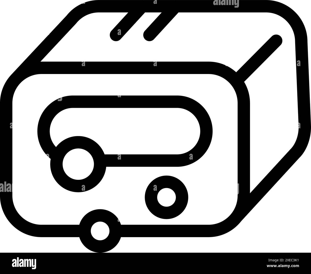 Simple line icon of a retro radio, evoking nostalgia for a bygone era ...