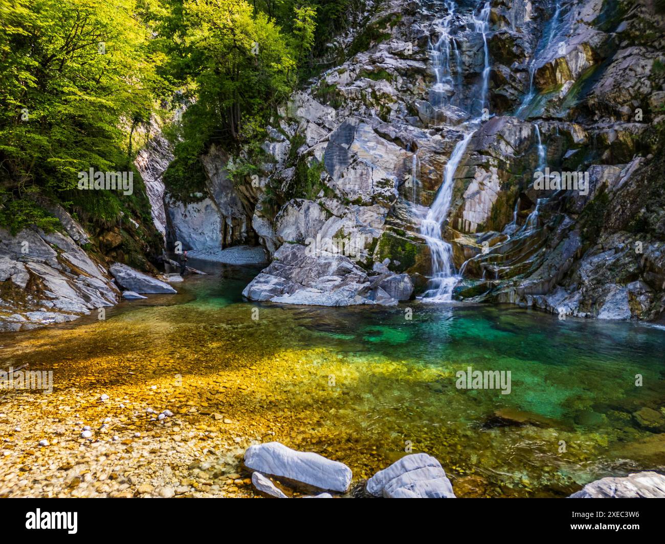 Waterfall and dam in the Julian Prealps. Crosis, pearl of Tarcento ...