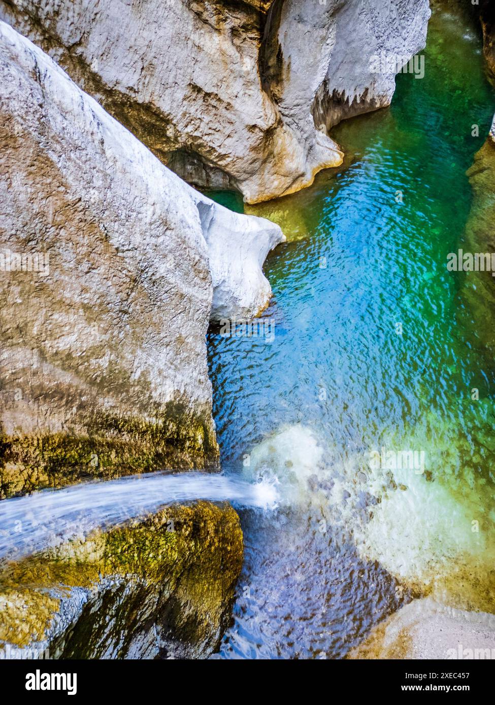 Waterfall and dam in the Julian Prealps. Crosis, pearl of Tarcento ...