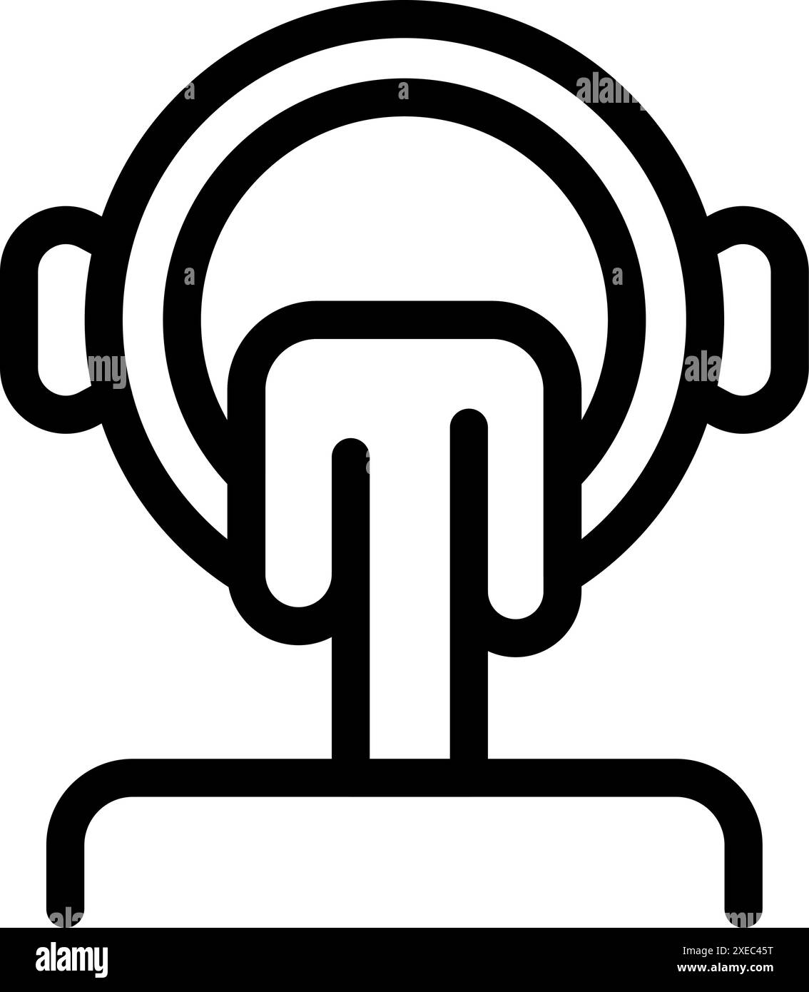 Simple linear icon representing an industrial robot arm pouring molten ...