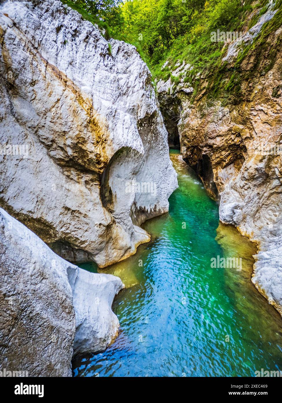 Waterfall and dam in the Julian Prealps. Crosis, pearl of Tarcento ...