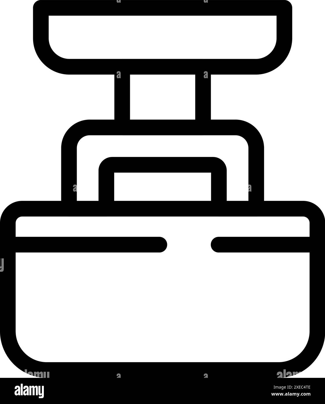 Simple line icon of platform scales, representing concepts such as ...