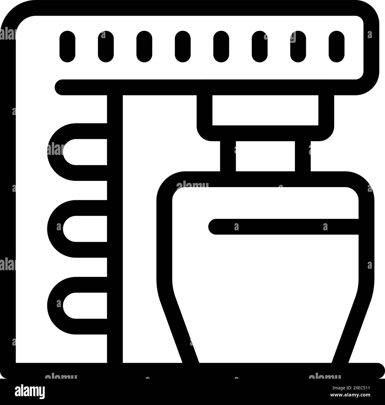 Professional stand mixer is mixing dough for baking Stock Vector Image ...