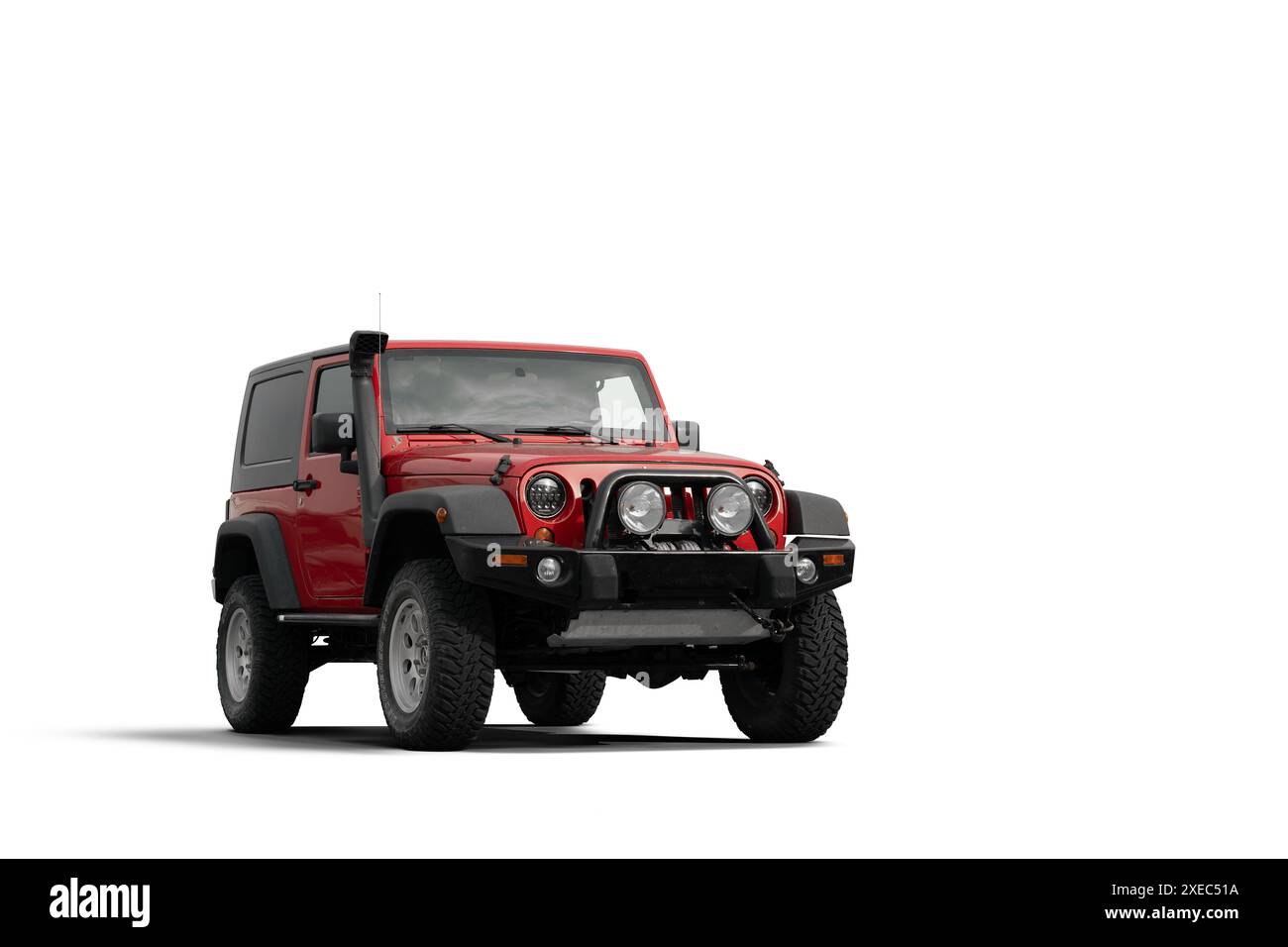 red 4x4 offroad car isolated on white background Stock Photo - Alamy