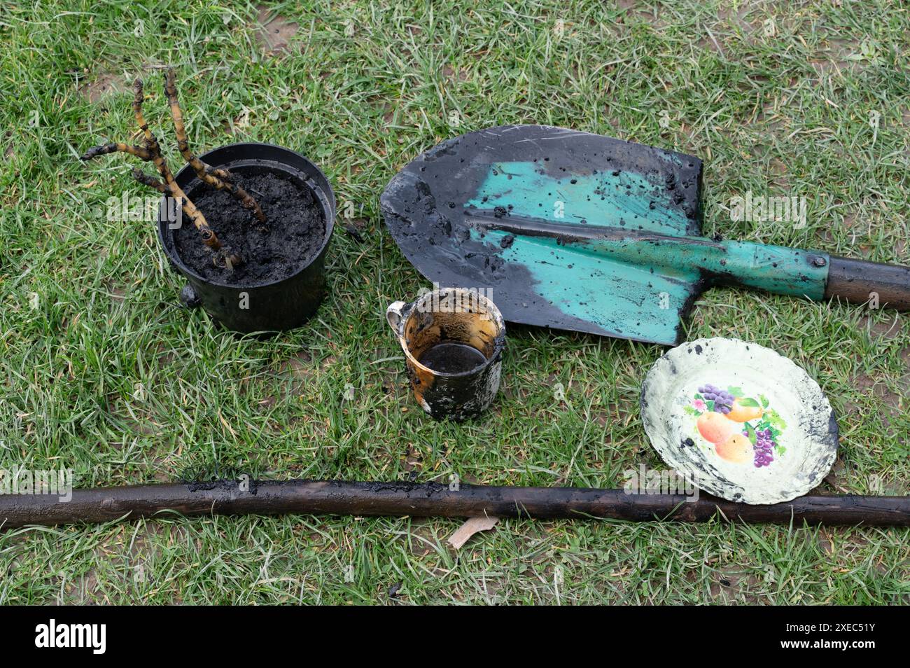 Objects that lay at the bottom of the well before it was cleaned ...