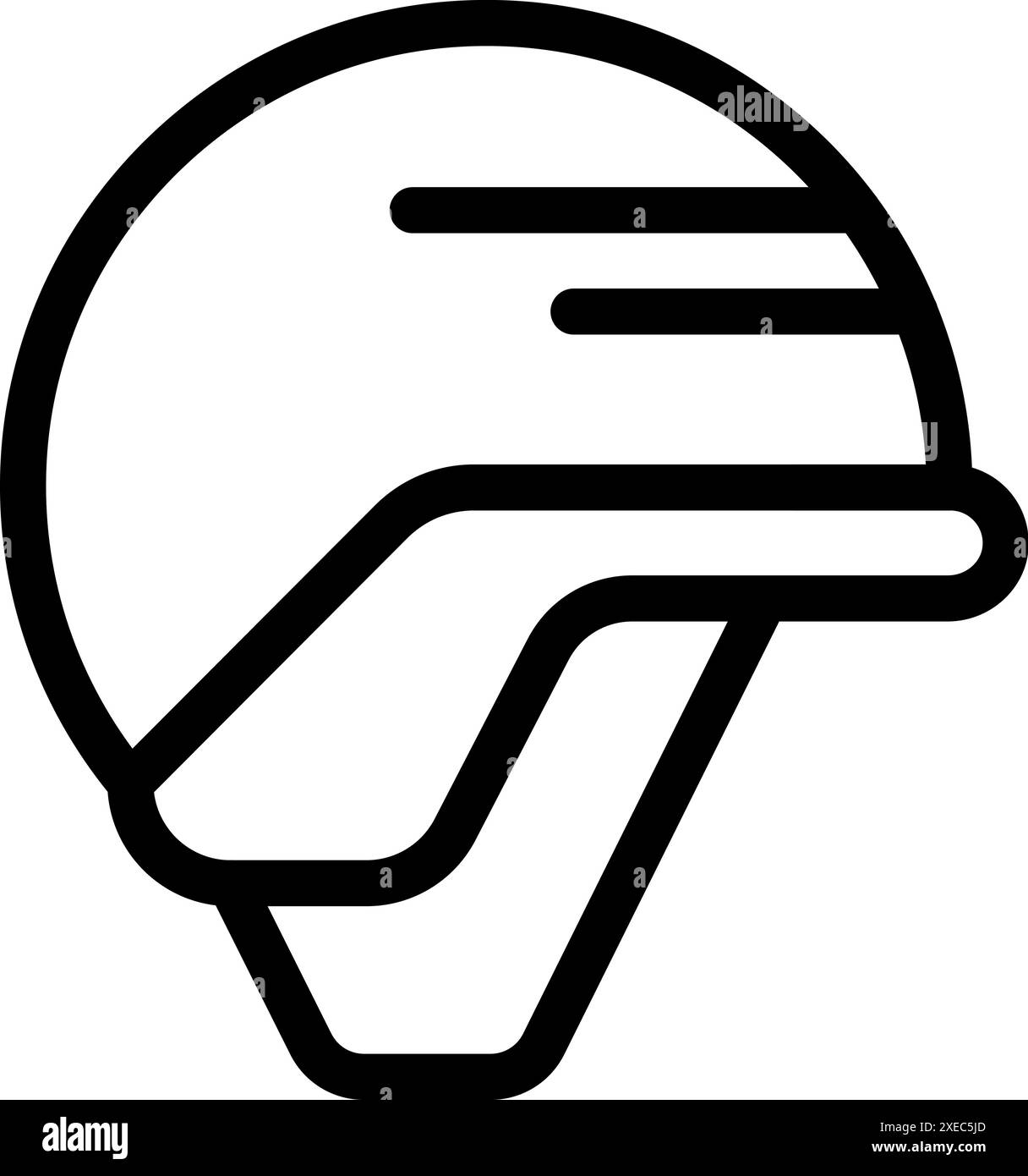 Simple line art icon of a military helmet, symbolizing protection and ...