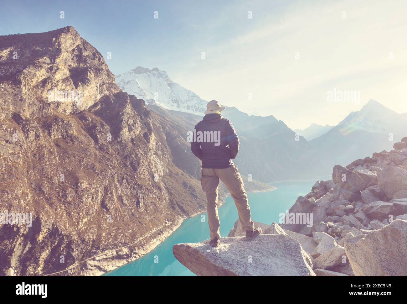 Hike in the spectacular Andean landscapes of Peru, South America Stock ...