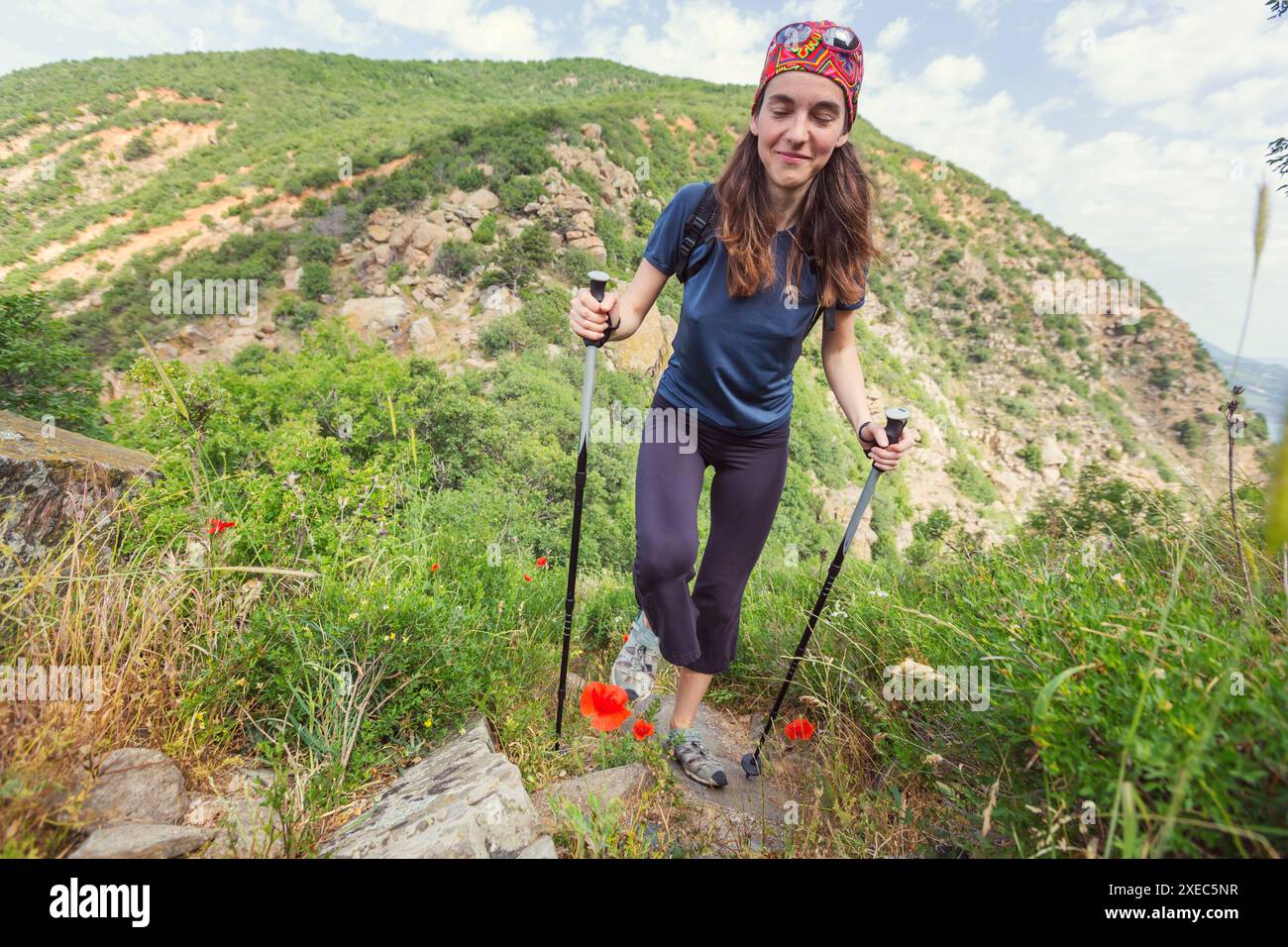 Girl in hike Stock Photo - Alamy