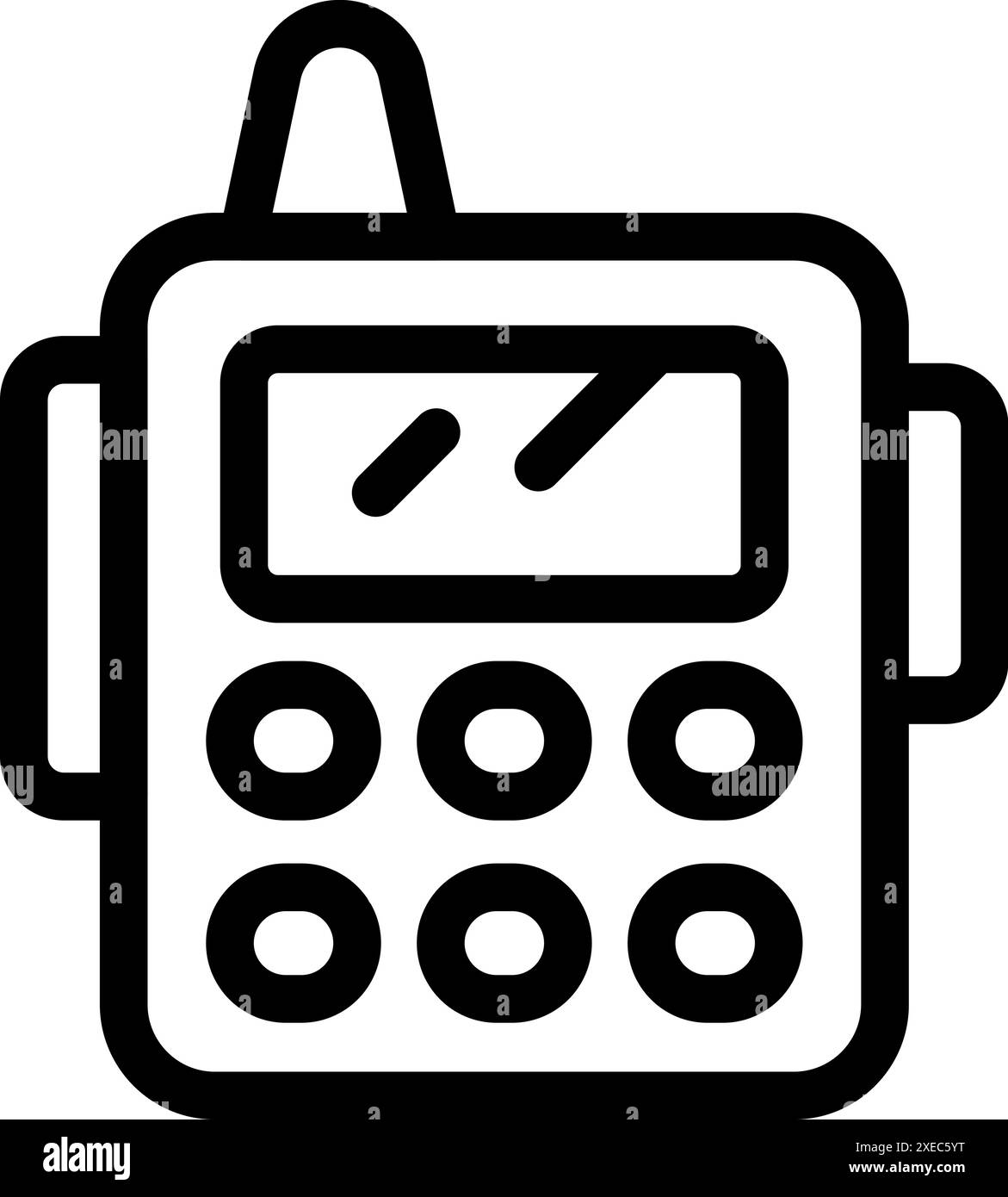 Black and white icon of a portable radio transceiver, representing ...