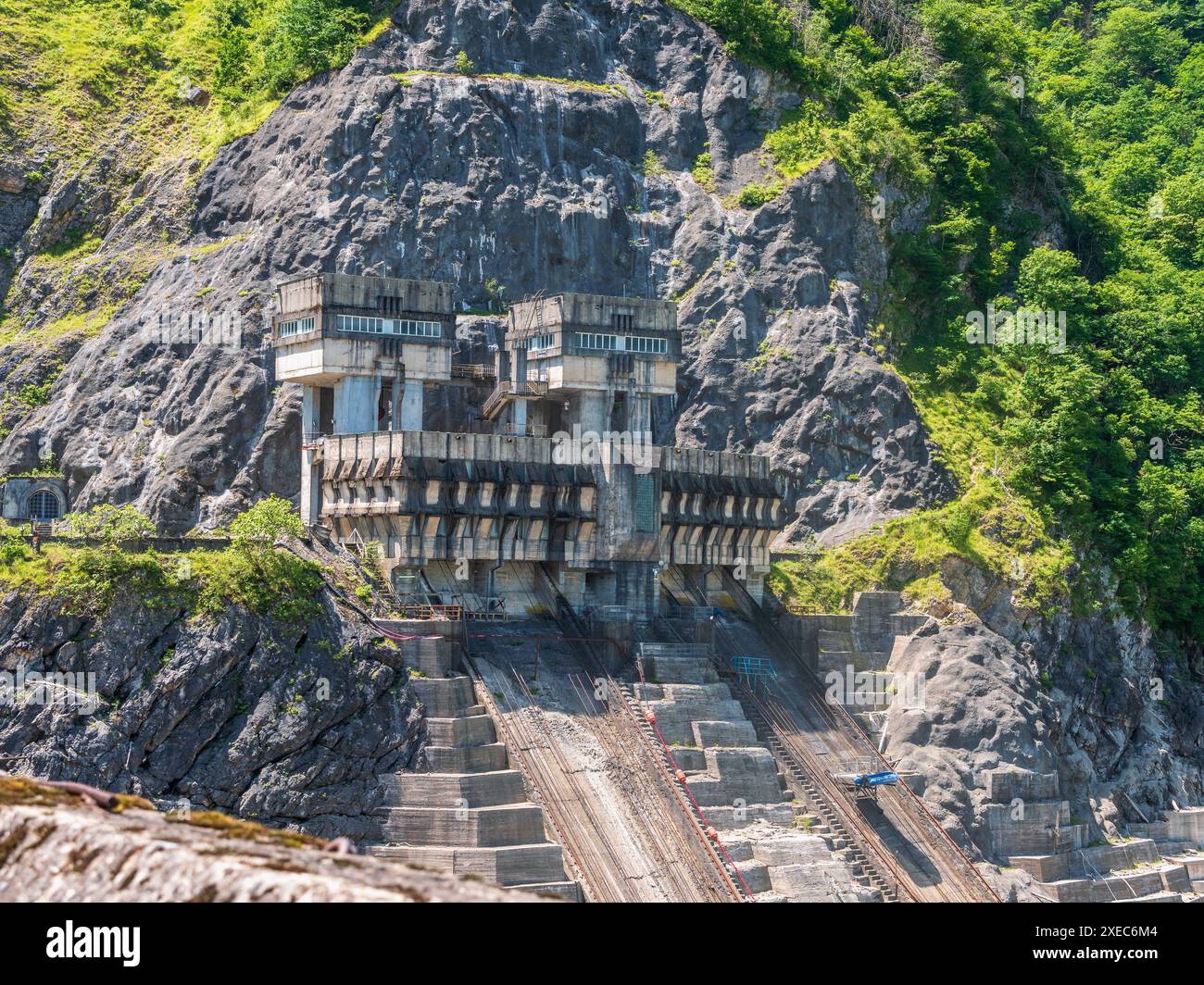 Enguri dam control building, integration of man-made structures with ...