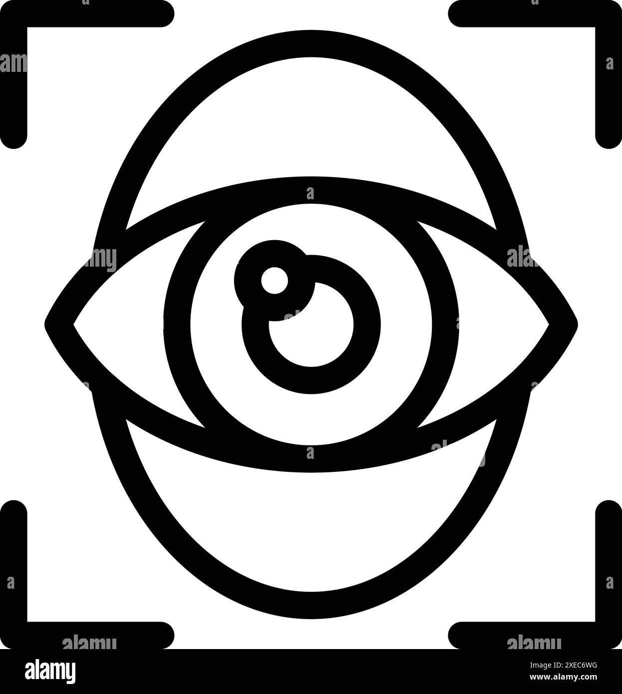 Stylized eye is being scanned by a facial recognition system for ...