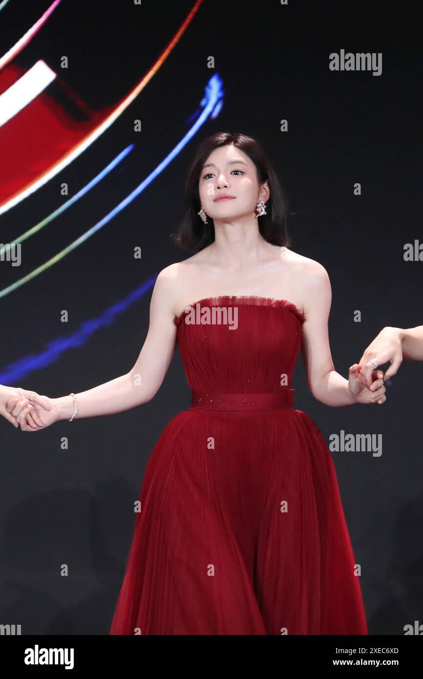 Taiwanese actress and singer Michelle Chen attends an activity in ...