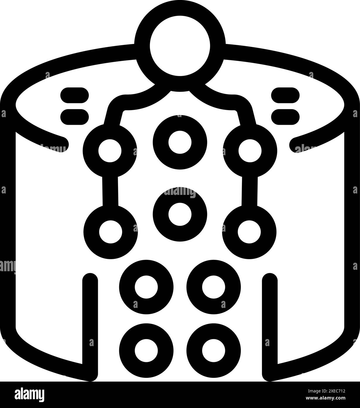 Icon Of A Database Server Managing Data With Connections Represented By