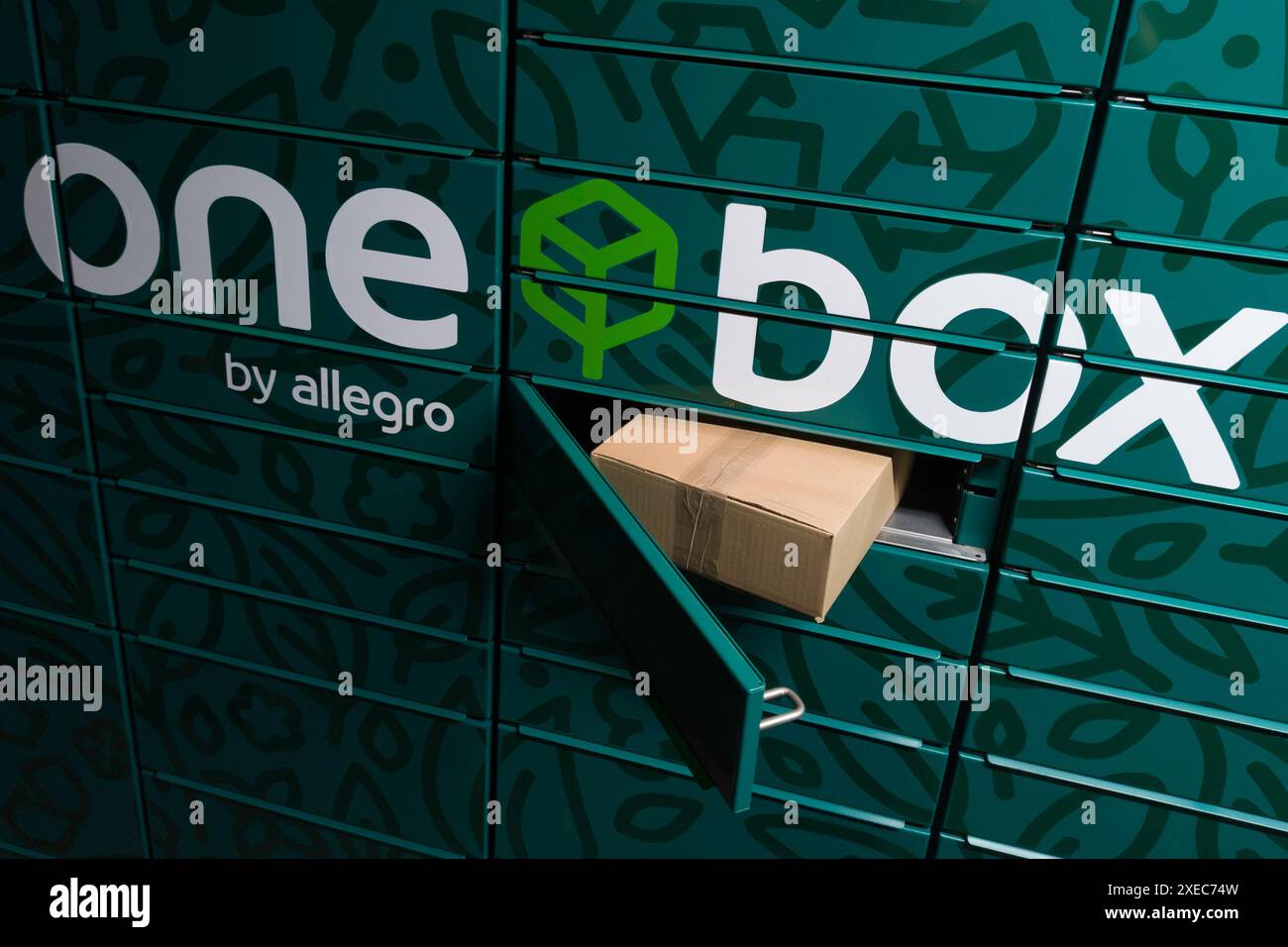 Poznan, Poland 26 June, 2024: An Allegro ONE Box locker for parcel ...