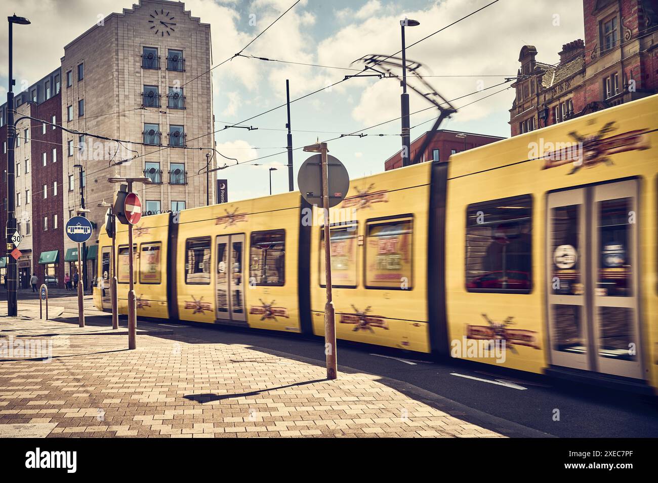 After 60 years trams,once again,run through Blackpool town centre ...