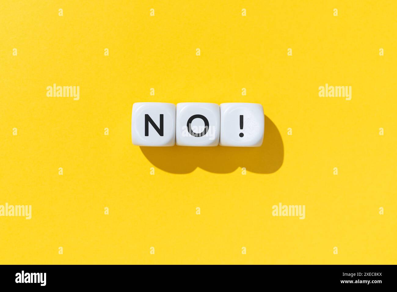 No word on white cube blocks isolated on yellow background Stock Photo ...
