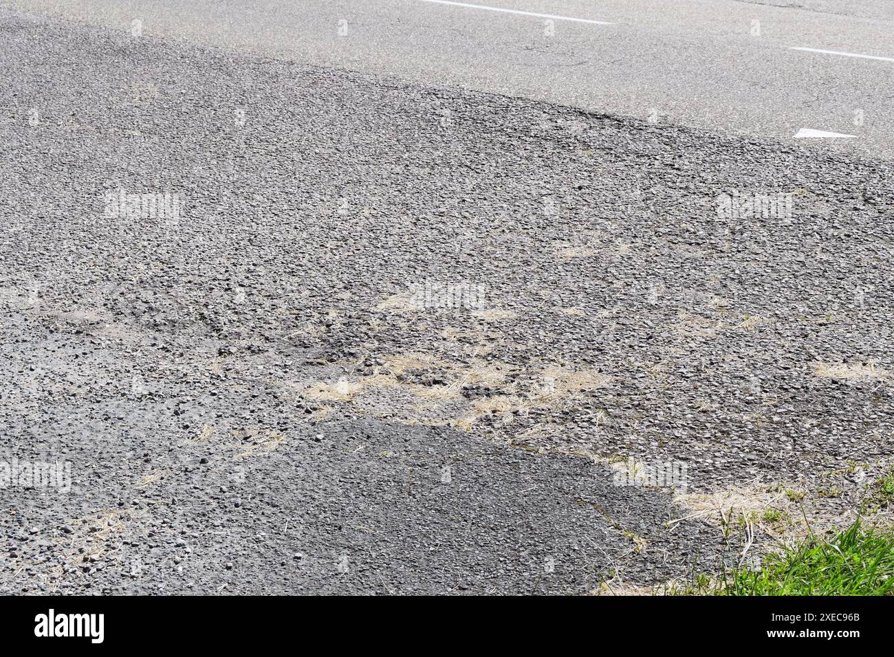 country road with good and bad asphalt Stock Photo - Alamy