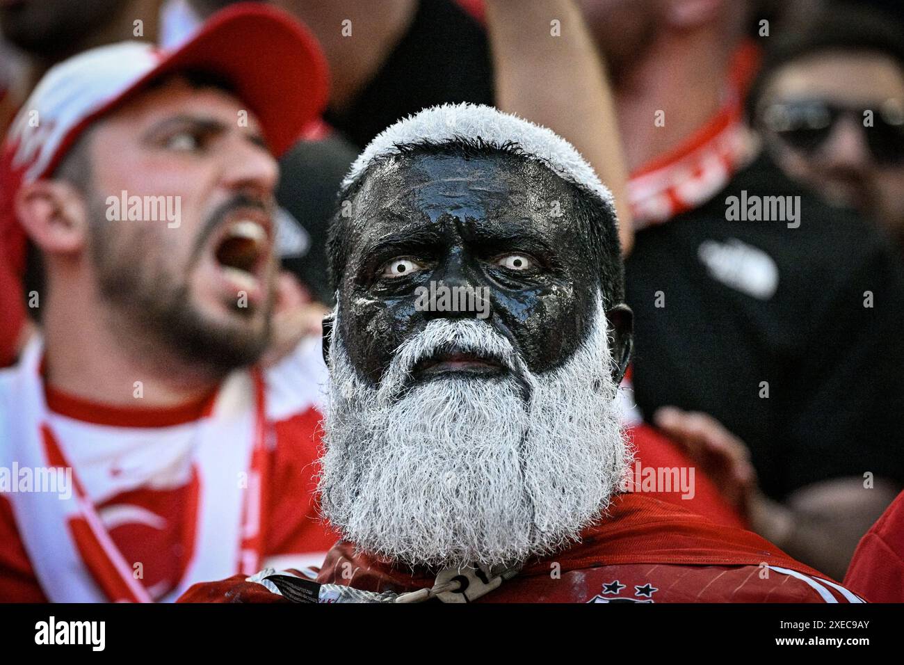 Hamburg, Germany. 26th June, 2024. Fans of Turkey in action during the ...