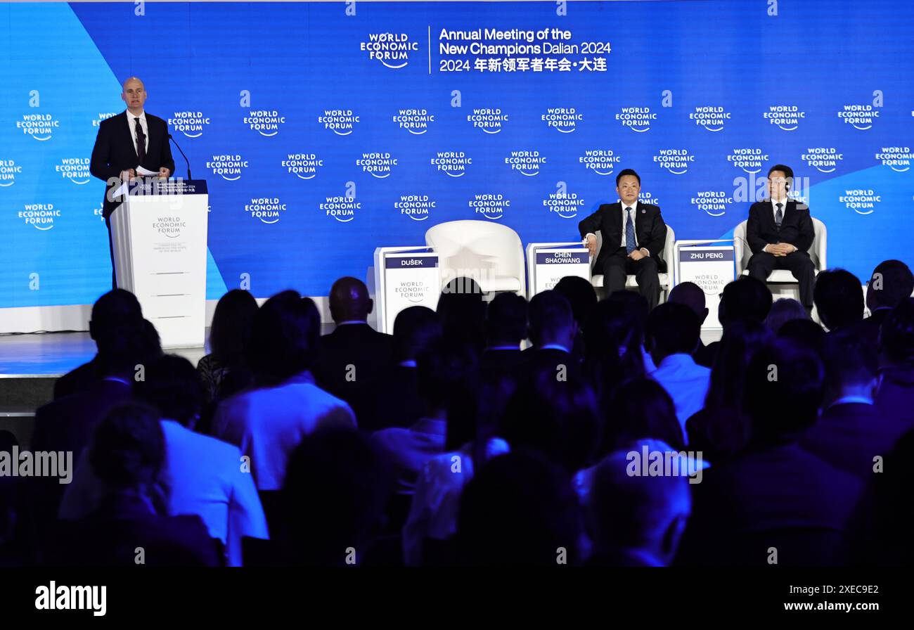 Dalian, China's Liaoning Province. 27th June, 2024. The closing meeting of 2024 Summer Davos is ...