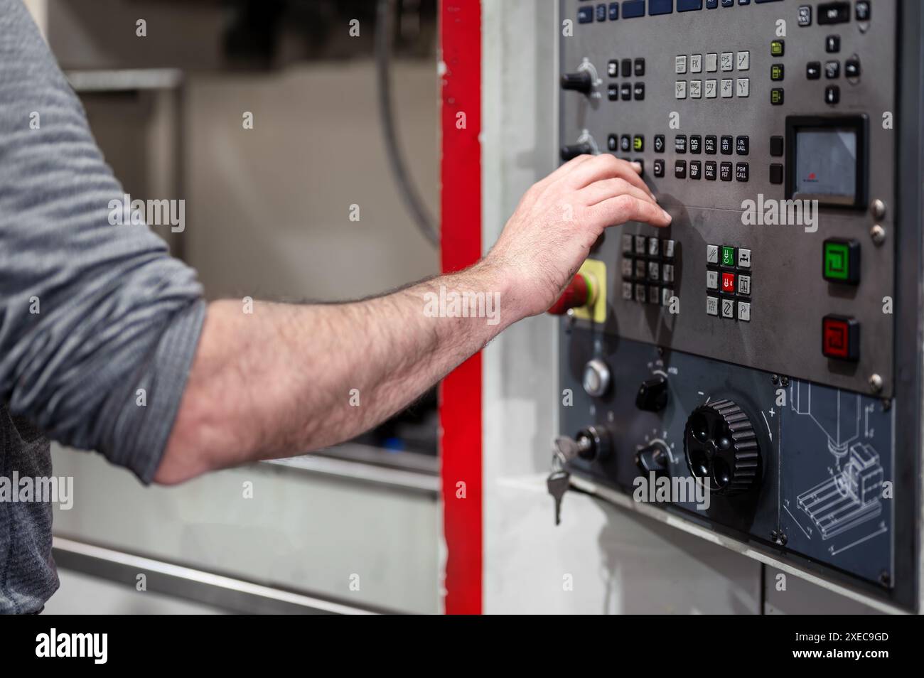 Computer machine control panel for automated production in factory hi-res stock photography and ...
