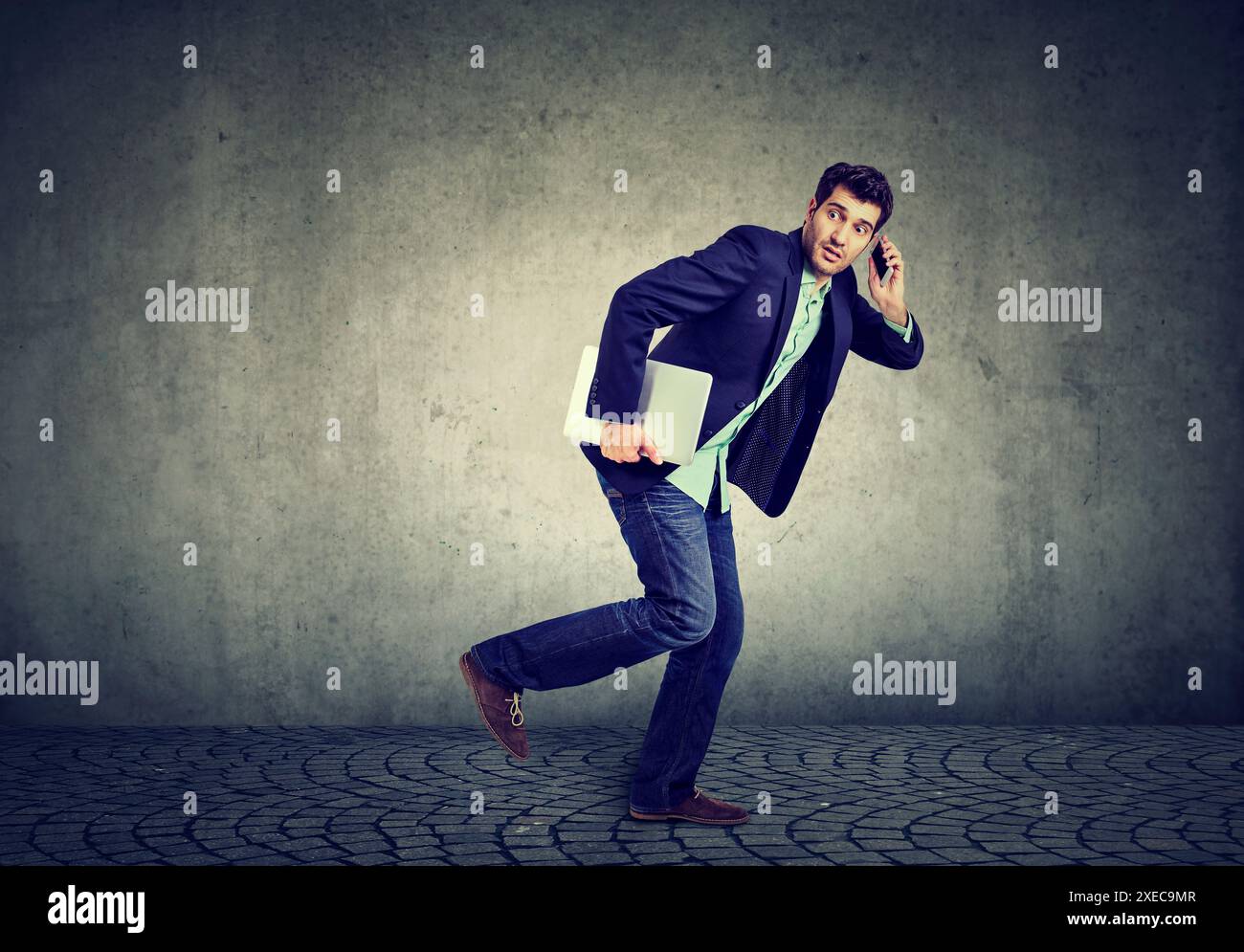 Man running fast laptop on hi-res stock photography and images - Alamy