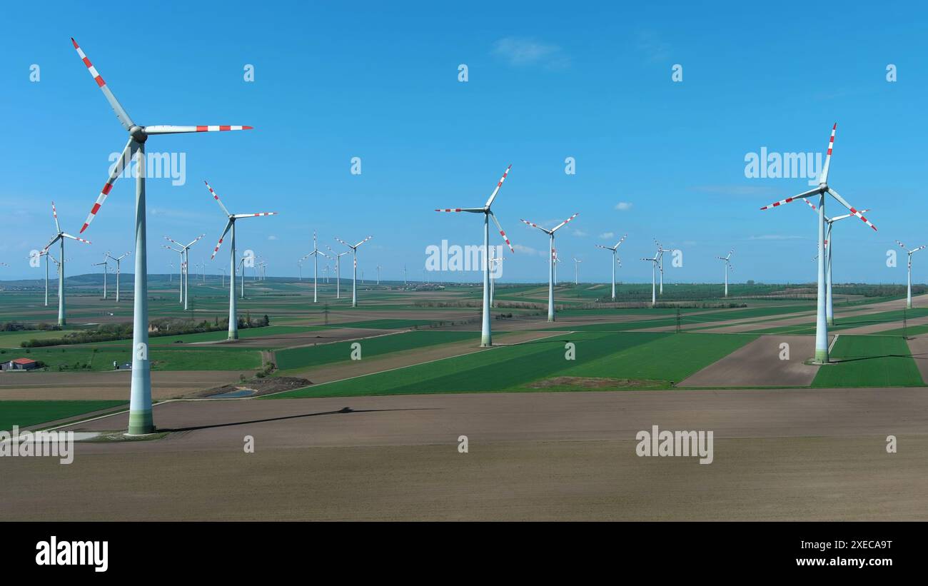 Aerial over wind generation turbines hi-res stock photography and ...