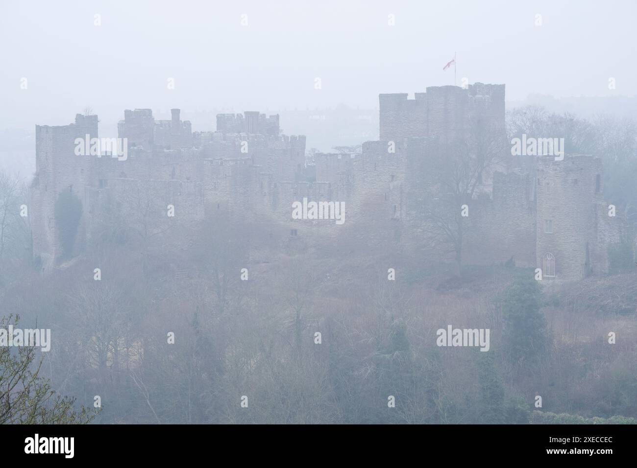 The Shropshire town of Ludlow viewed from Whitcliffe Common, Mortimer ...