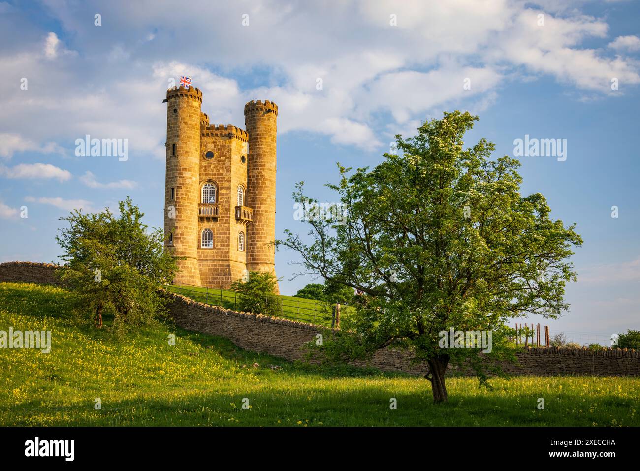 Broadway Tower in the Cotswolds, Worcestershire, England. Spring (May ...