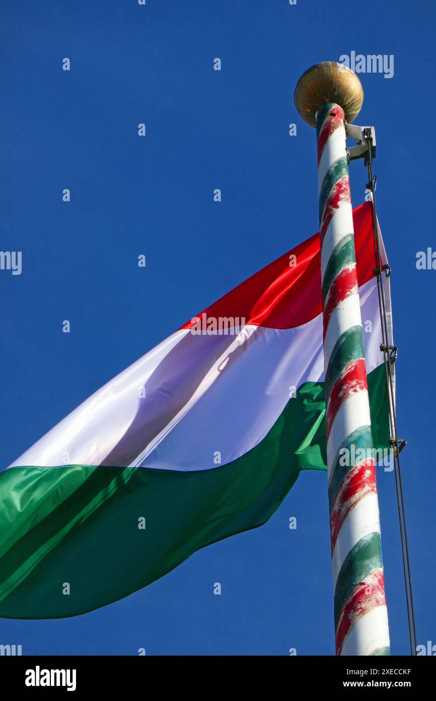 Hungarian national flag in Budapest Stock Photo - Alamy