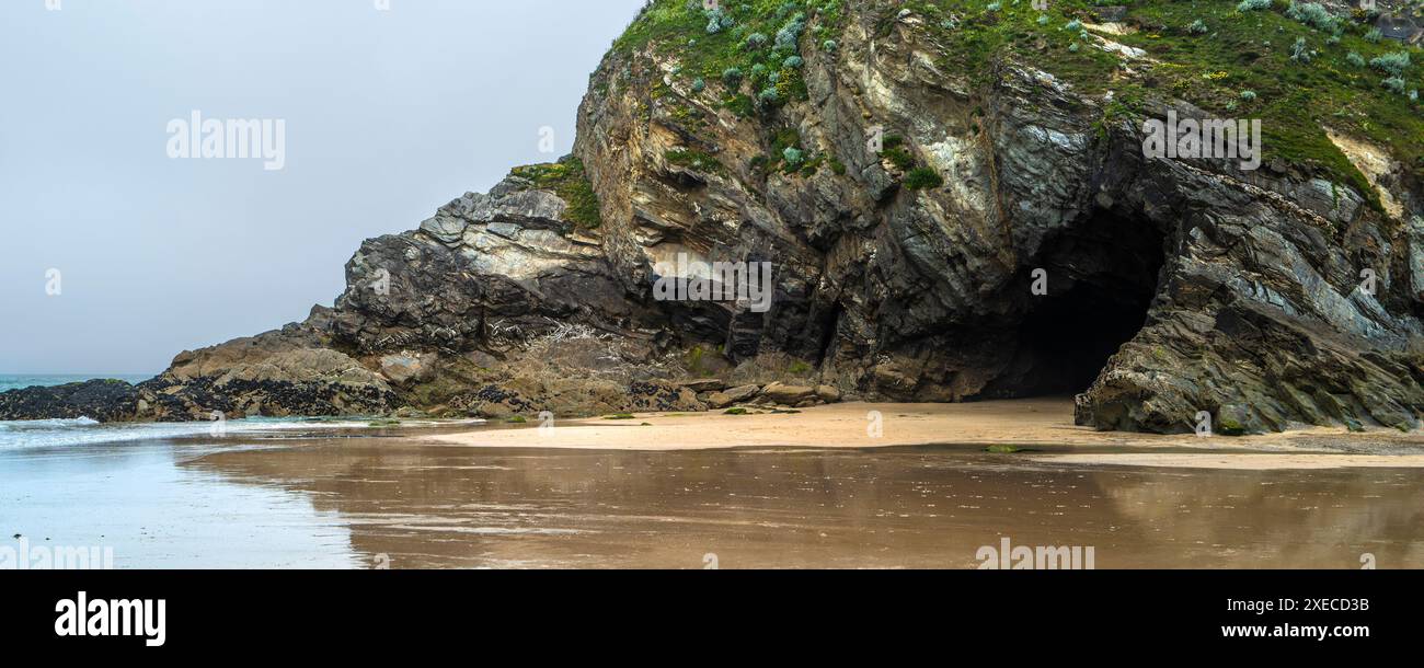 A panoramic image of a mysterious cave in the cliff at Gt Great Western ...