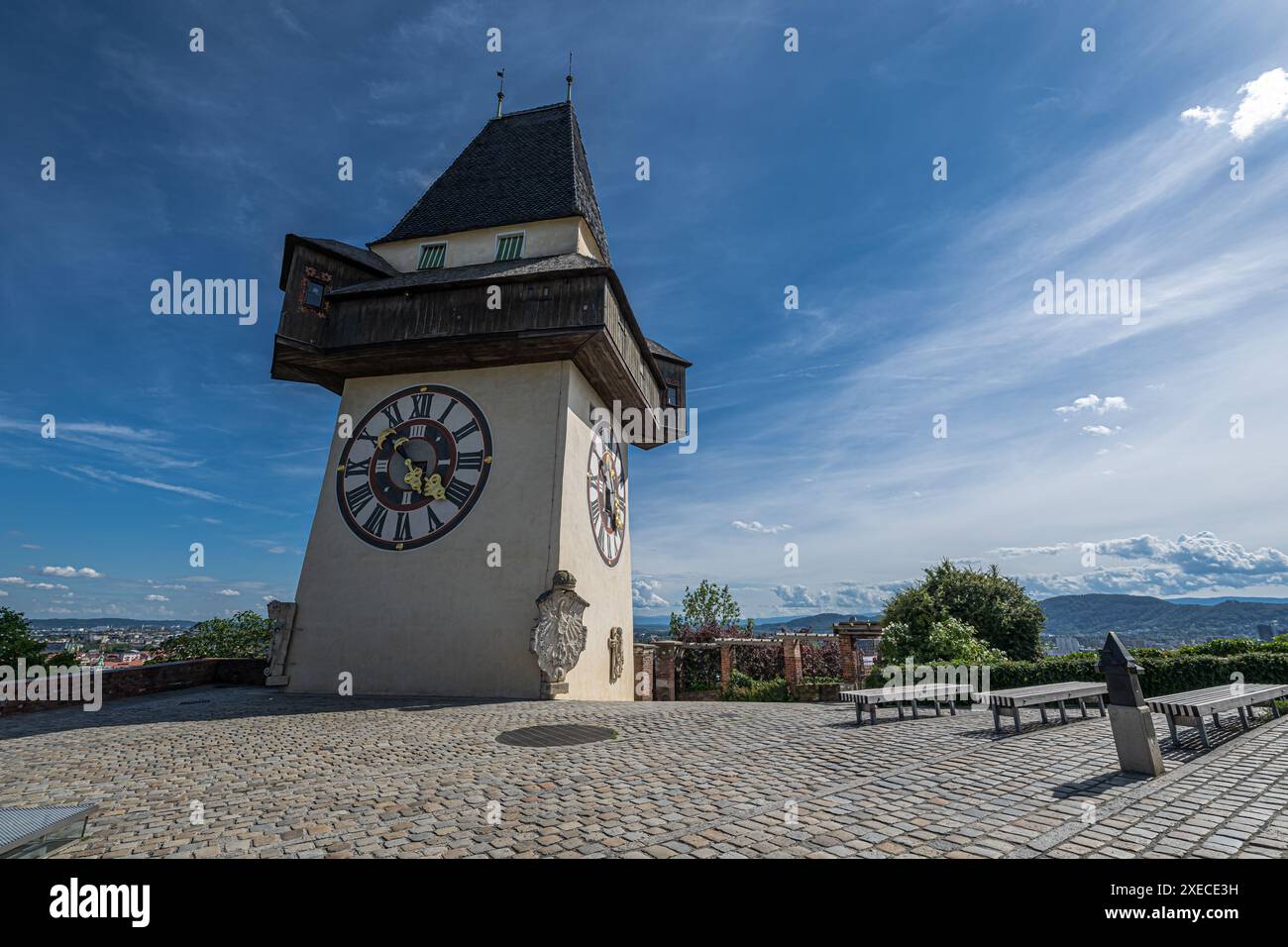 Graz clock tower city hi-res stock photography and images - Alamy