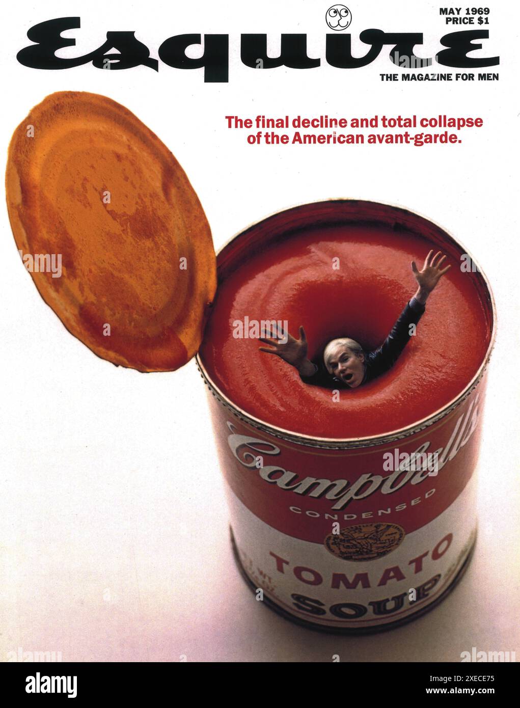 May 1969 Esquire cover - Andy Warhol drowning in Campbell's soup ...