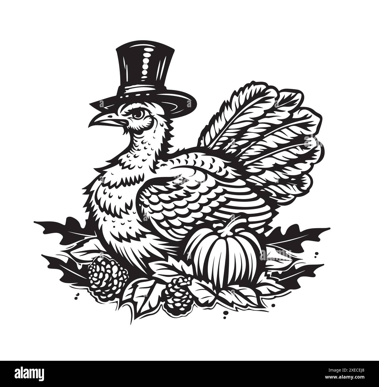 Hand drawn vector illustration of turkey. Isolated on white background ...